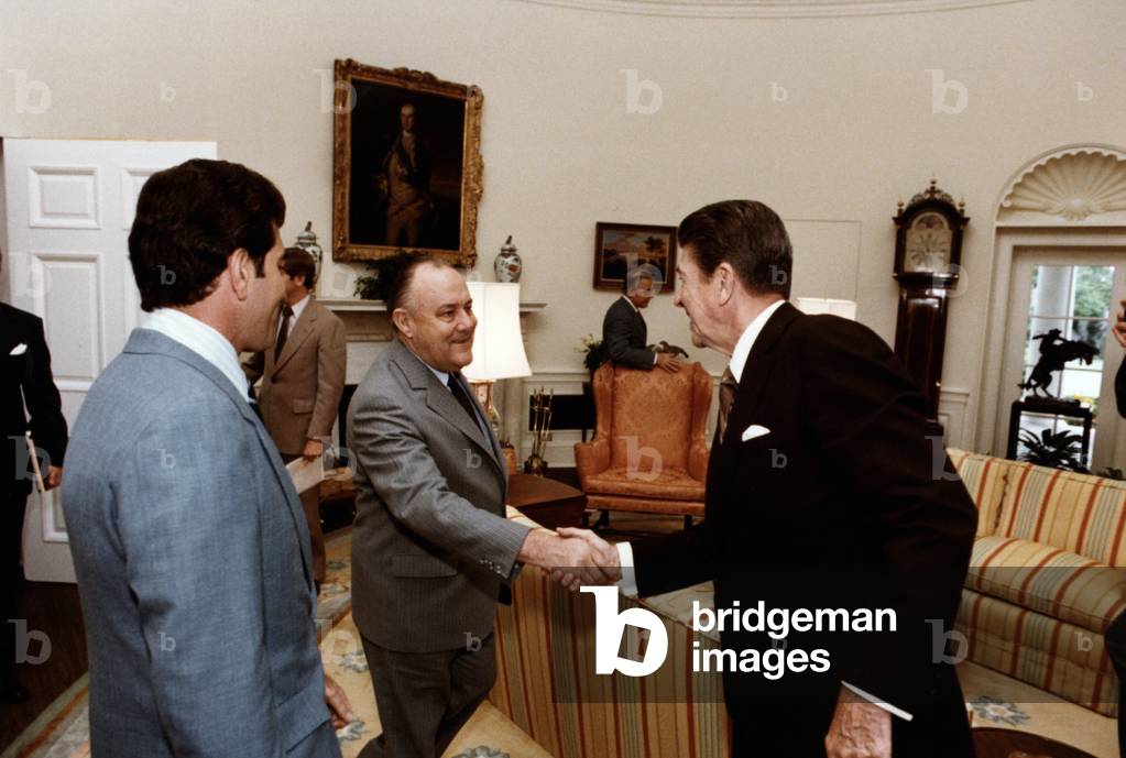 Image of Robert Muldoon and US President Ronald Reagan