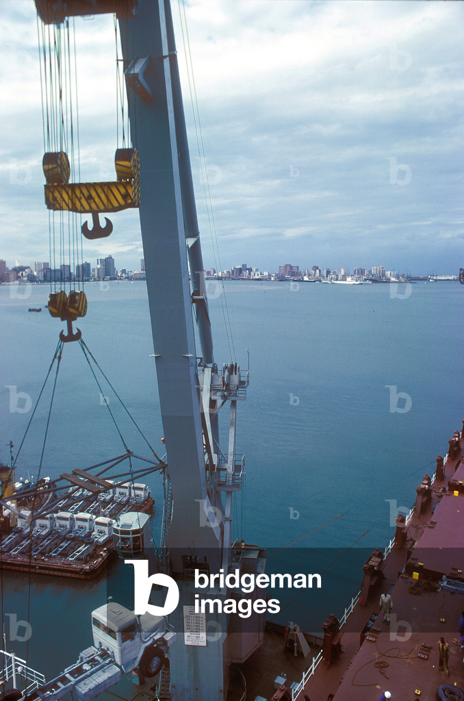 Image of South Africa, Durban, 1990's: Shipping container loading at ...