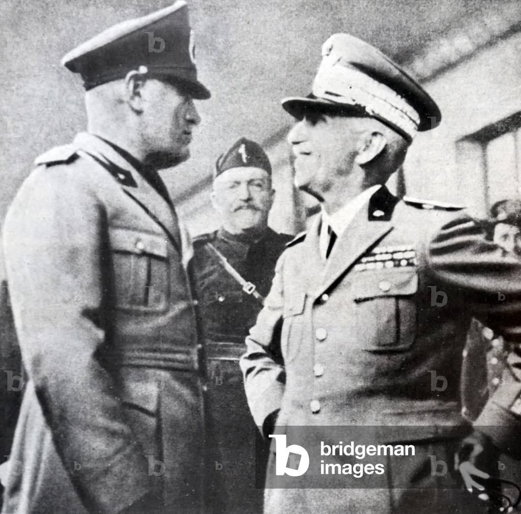 Image of Victor Emmanuel III of Italy with Benito Mussolini