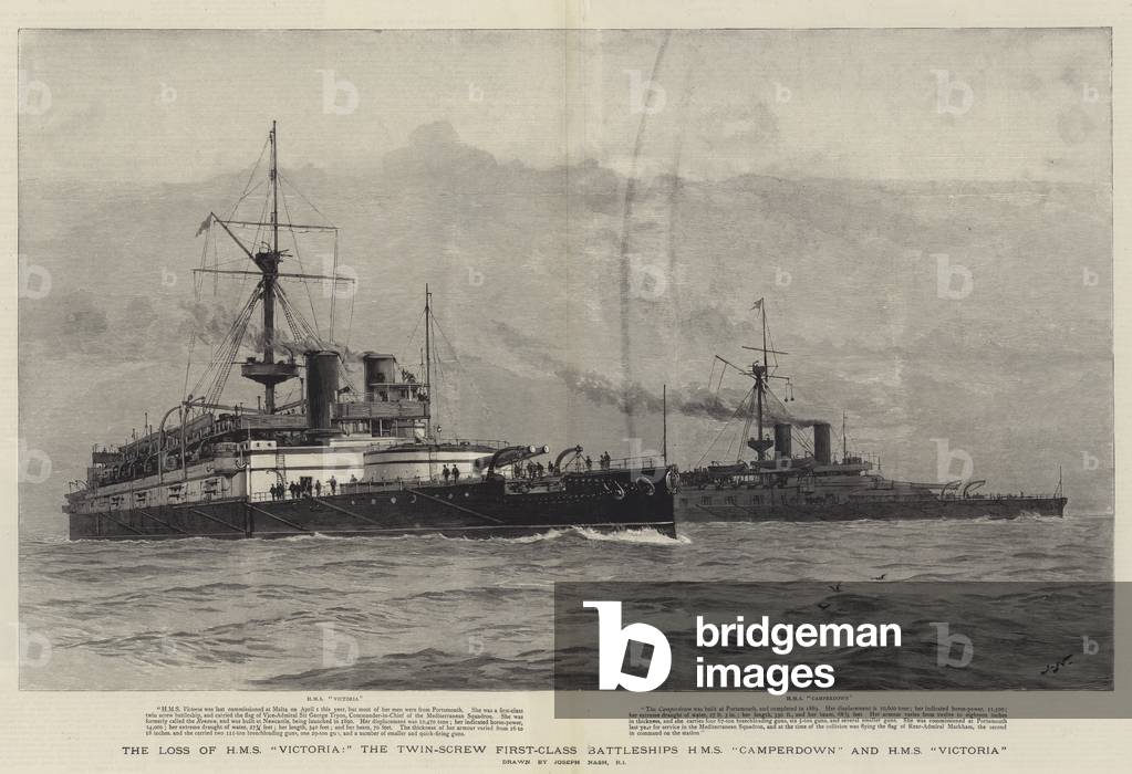 Image of The Loss of HMS 'Victoria,' the Twin-Screw First-Class ...