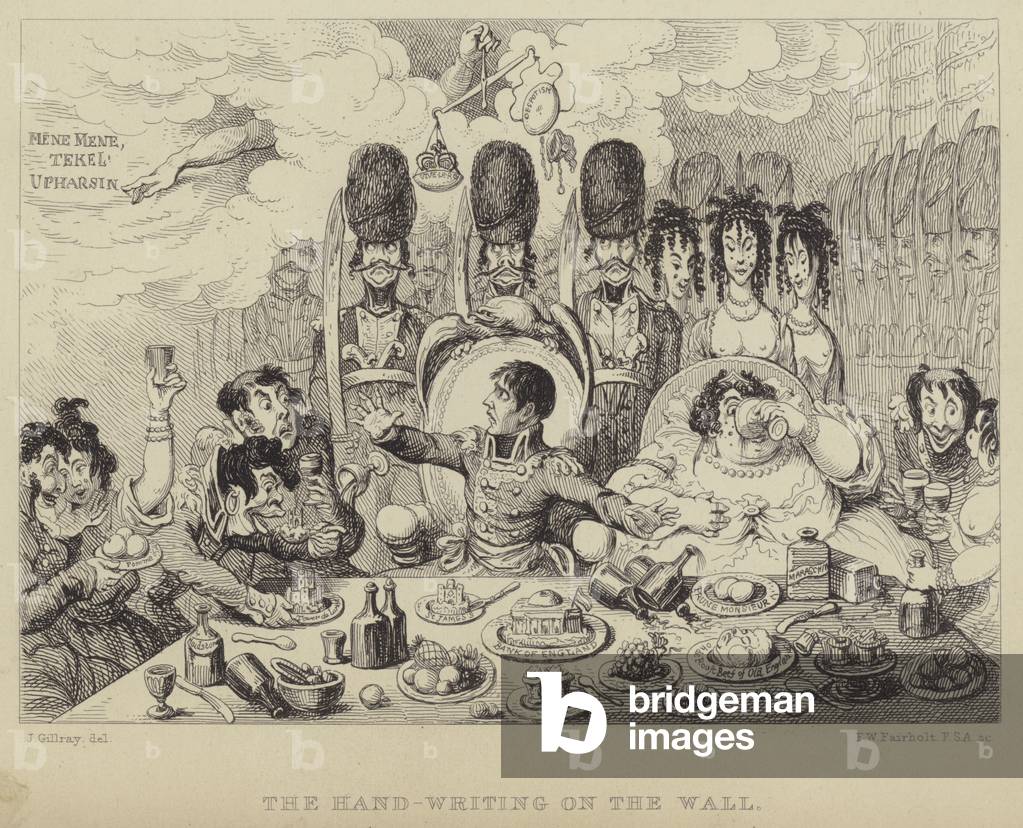 Image of The Hand-writing on the Wall: parody on Belshazzar's feast ...