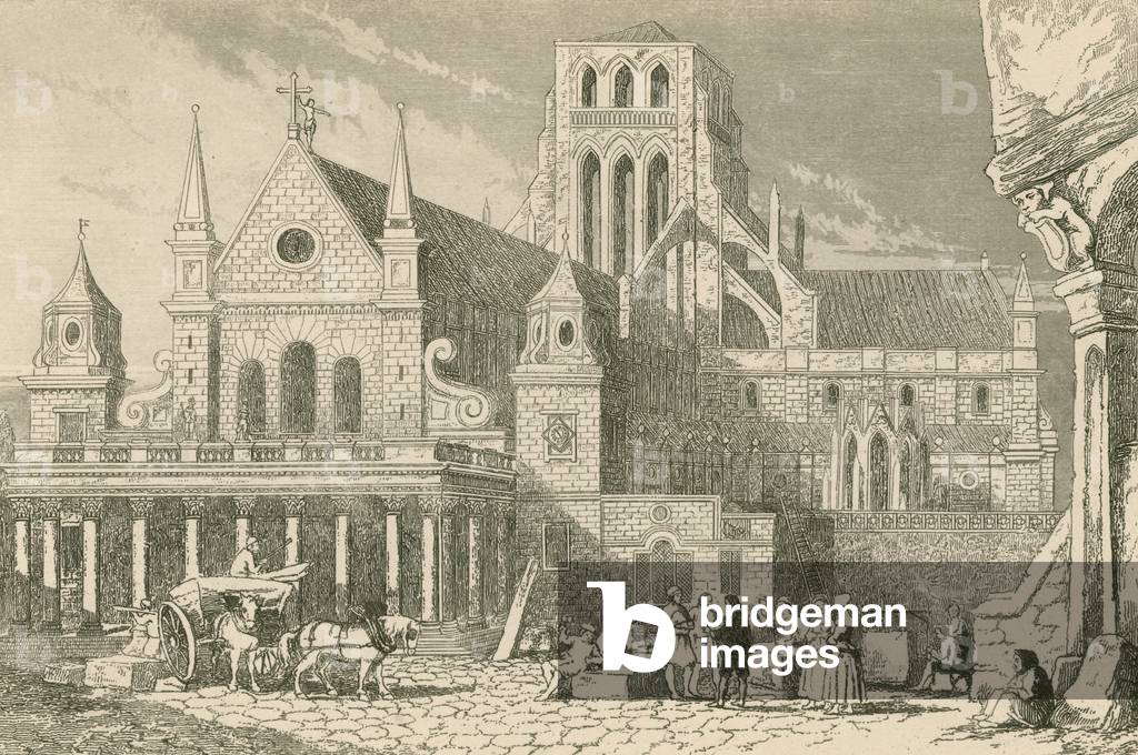 Image of Leonard Holt conversing with the Masons before the Portico of ...