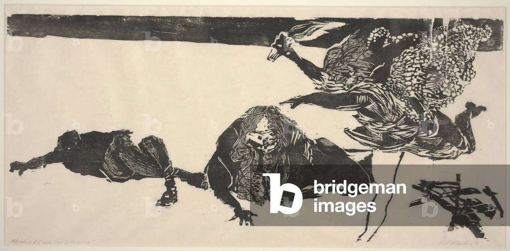 Image of Abraham and Isaac: An Alternative (woodcut) by Firschein, Bill ...