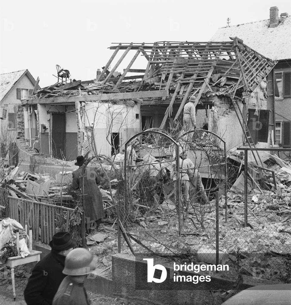 Image of Switzerland World War Ii Basel Bombing, 1940 (b/w photo)