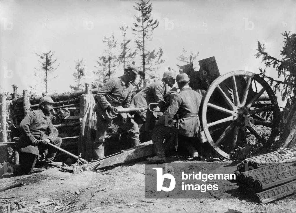 Image of World War 1. German Battery in Galicia on the Eastern