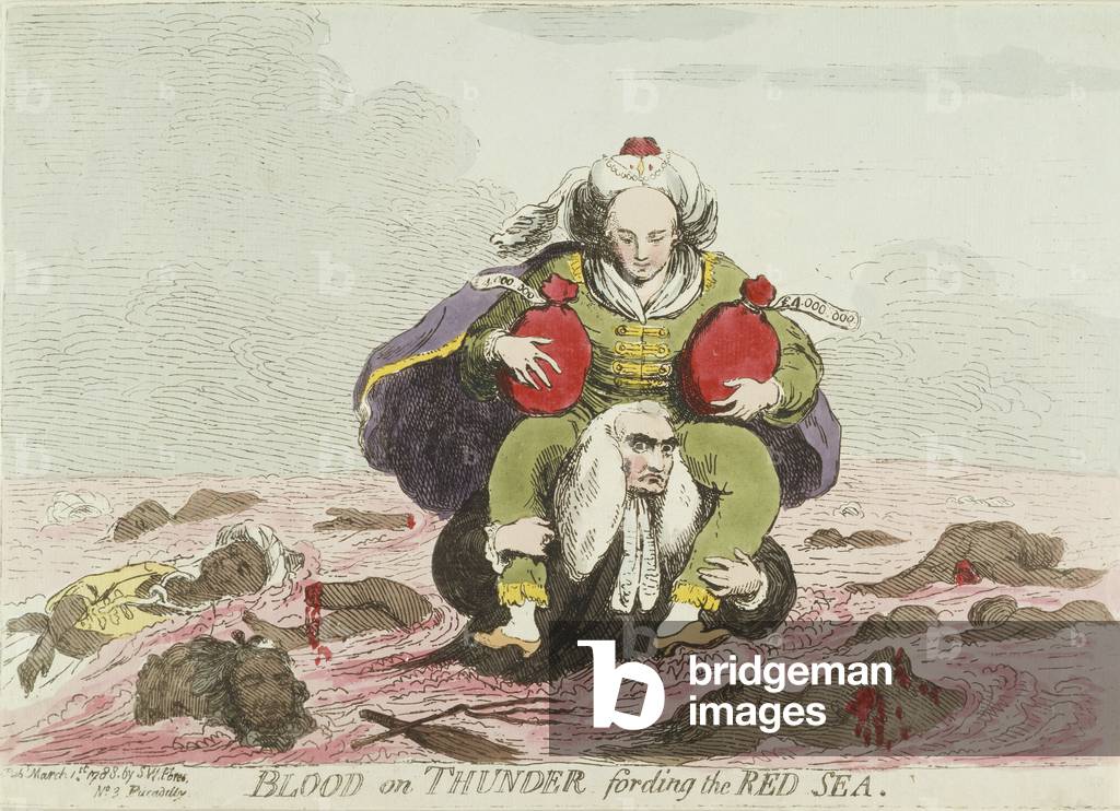Image of Blood on Thunder Fording the Red Sea, 1788 (hand-coloured ...