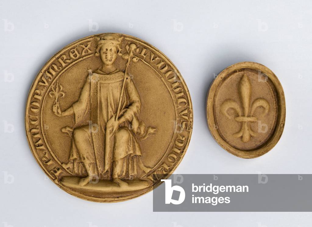 Image of First seal of Louis IX (Saint Louis), the figure seated