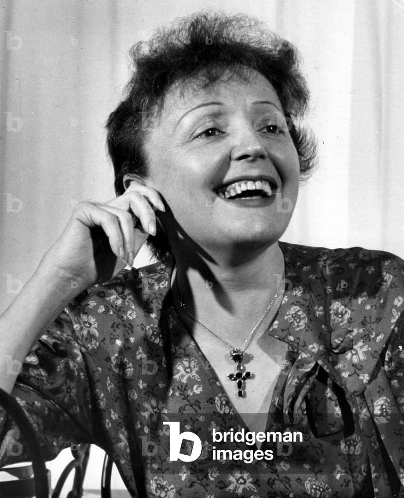 Portrait of French singer Edith Piaf by