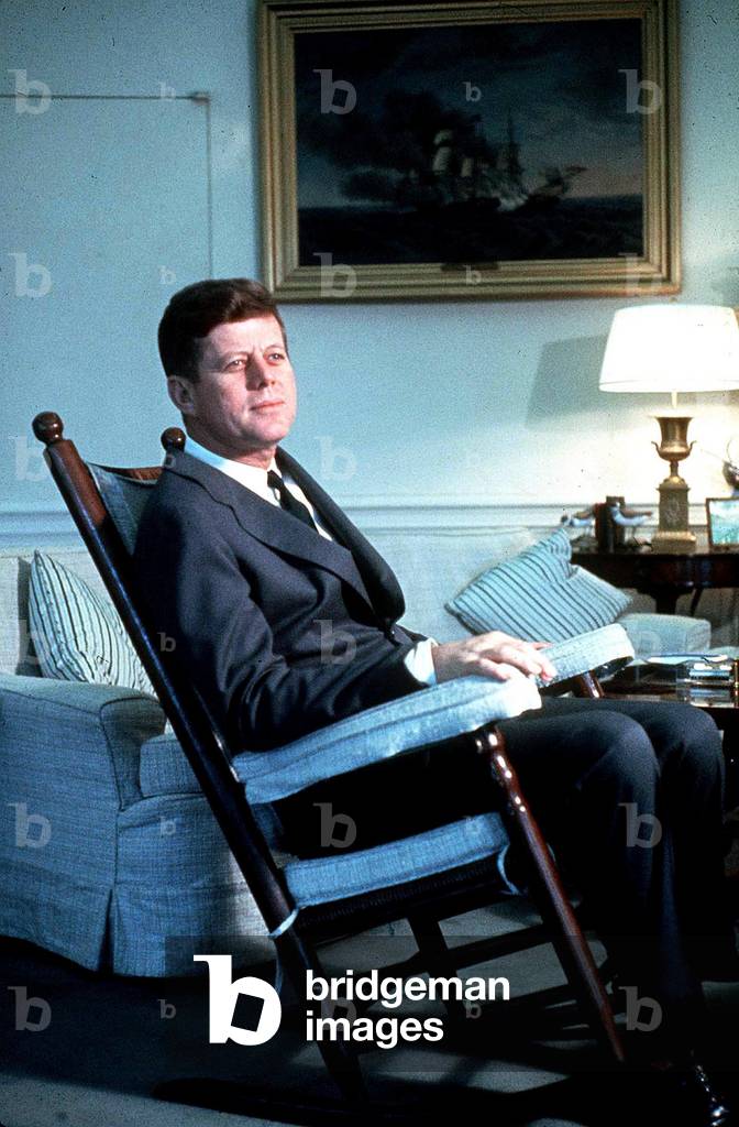 Image of Portrait of American President JOHN F KENNEDY (JFK) in 1961-1962